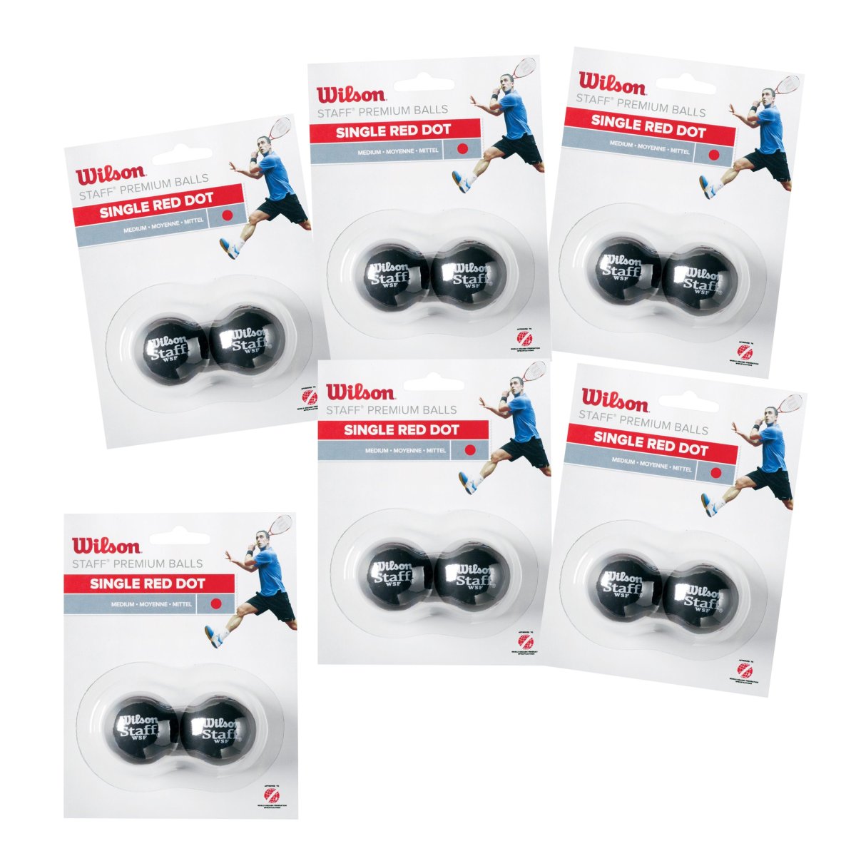 Wilson Staff Red Dot Squash Balls - 12 pcs.